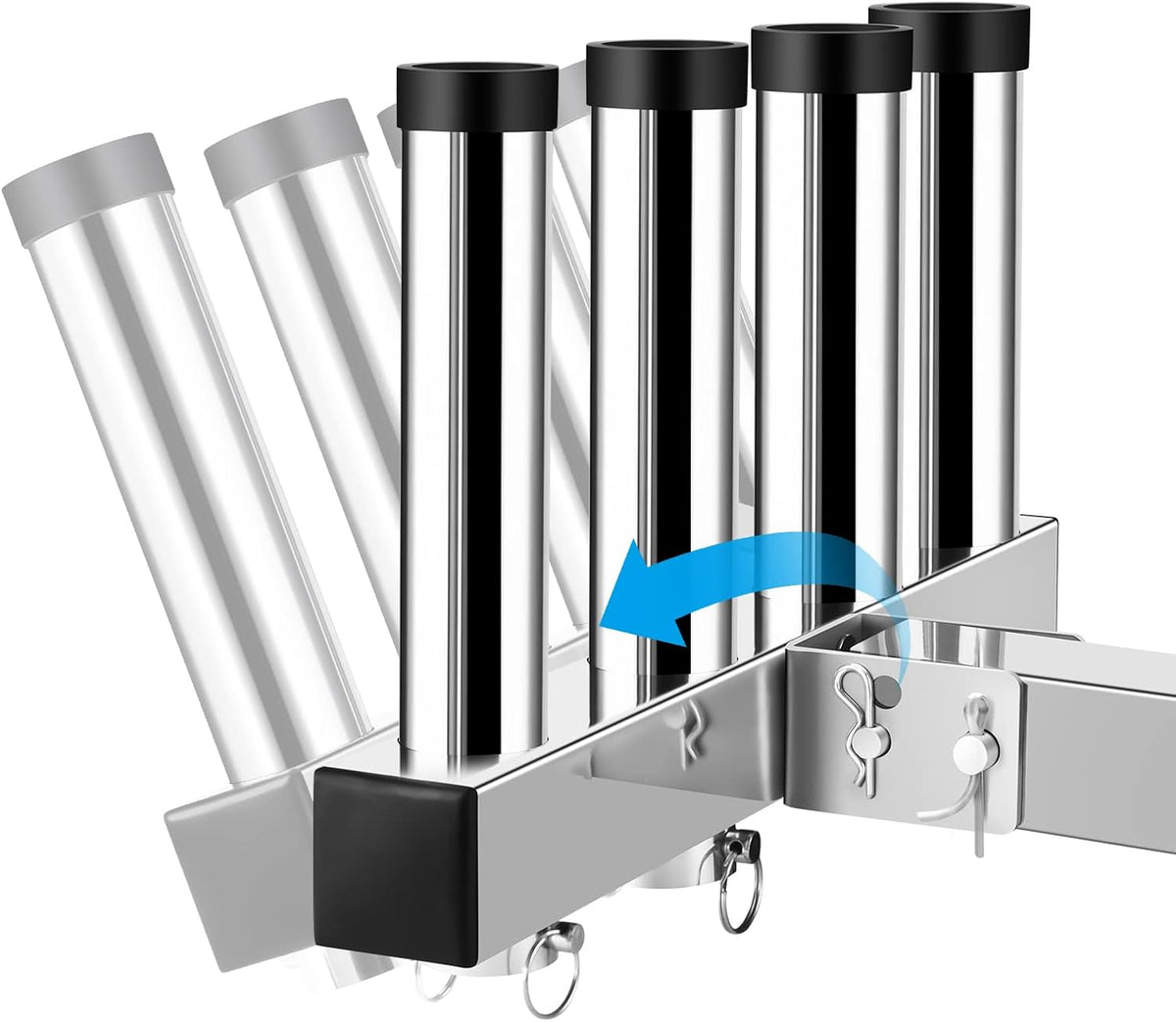 Stainless Steel Hitch Fishing Rod Holder, Hitch Mount Rod Holder, 4 Li ...